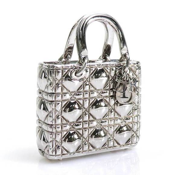 Dior | Bags | Christian Dior Lady Dior Cannage Metal Pill Case Silver ...